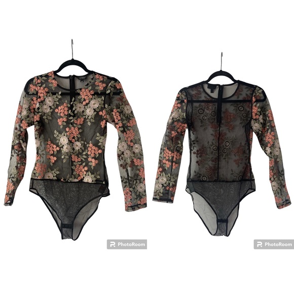 Topshop | Tops | Sheer Floral Print Bodysuit 6 | Poshmark